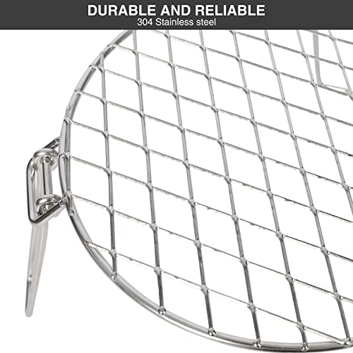 REDCAMP Stainless Campfire Grill Steel Grate, Portable Over Fire Camp Grill for Outdoor Open Flame Cooking BBQ with Carry Bag