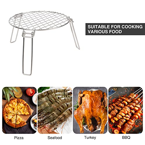 REDCAMP Stainless Campfire Grill Steel Grate, Portable Over Fire Camp Grill for Outdoor Open Flame Cooking BBQ with Carry Bag