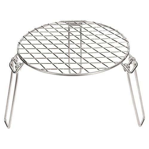 REDCAMP Stainless Campfire Grill Steel Grate, Portable Over Fire Camp Grill for Outdoor Open Flame Cooking BBQ with Carry Bag