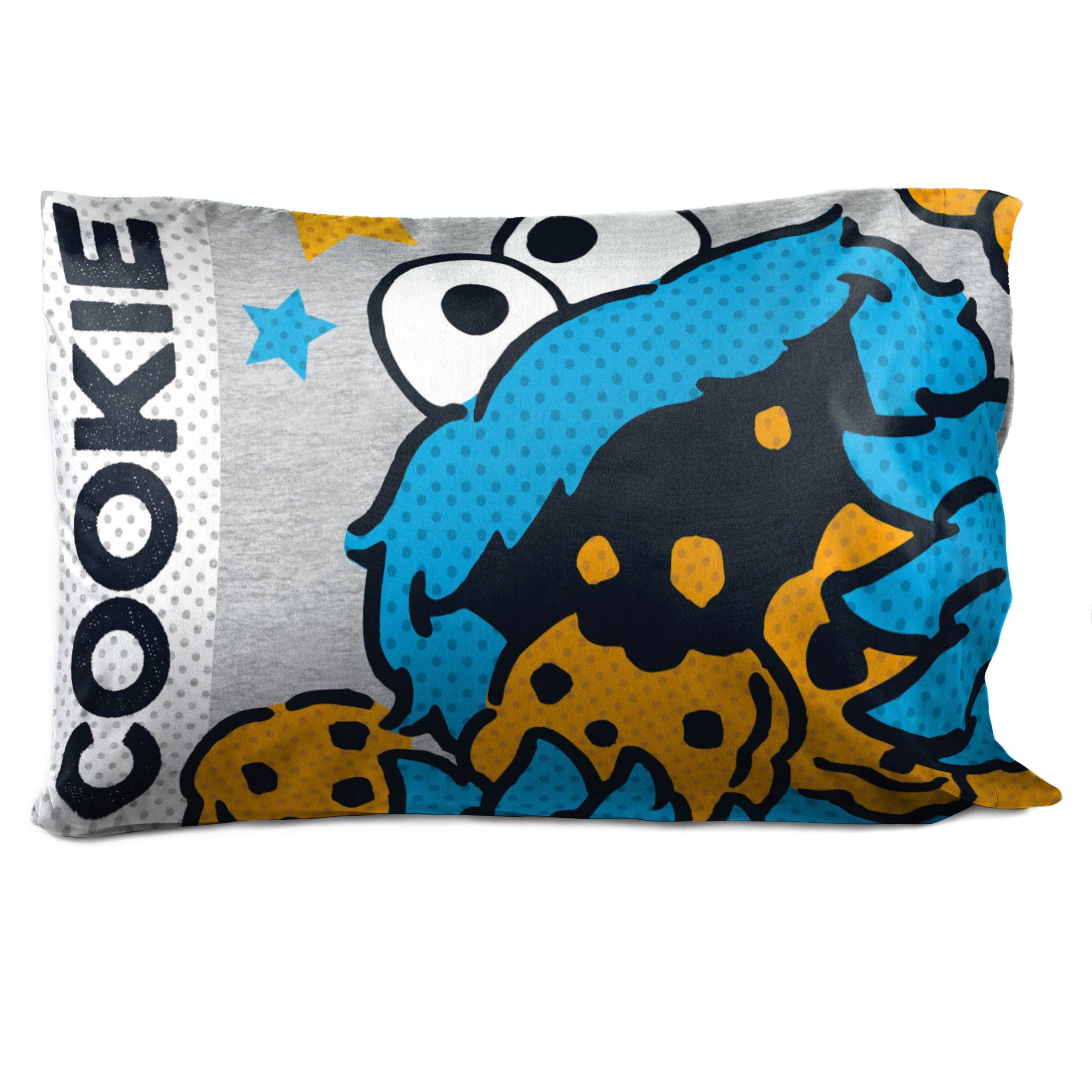 Jay Franco Sesame Street Hip Elmo 2 Pack Pillowcase - Double-Sided Kids Super Soft Bedding Features Elmo and Cookie Monster (Official Sesame Street Product)