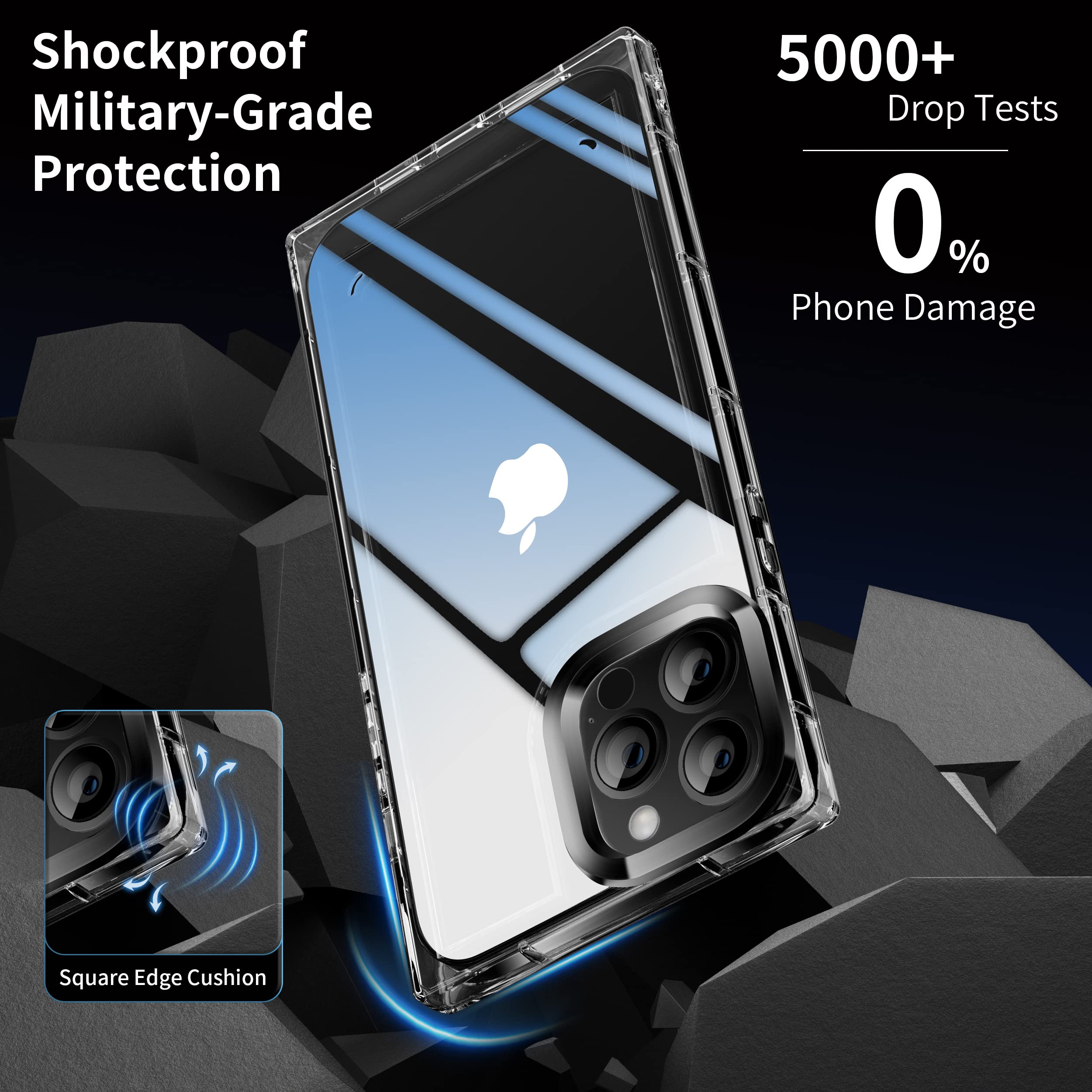 Jmltech for Clear iPhone 13 Pro Max Case Hybrid Silicone with Hard Back Shockproof Protective Drop Protection Phone Case Cover for iPhone 13 Pro Max