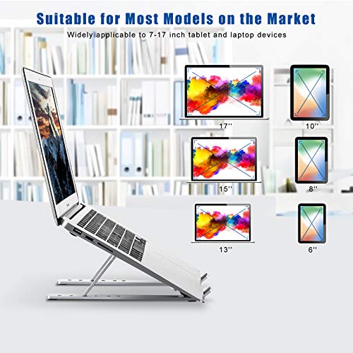 Laptop Stand Adjustable Computer Stand Aluminum Riser Holder Compatible with MacBook Air Pro, HP, Dell, More 10-15.6β Laptops Collapsible and Non-Slip Metal