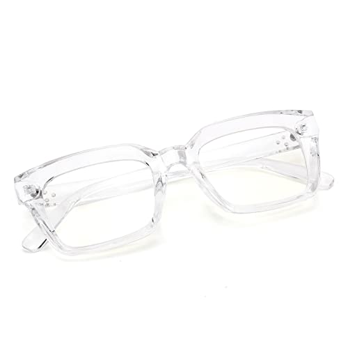 Bouryo Vintage Clear Lens Glasses for Women, Non-prescription Classic Square Eyewear Thick Frame Eyeglasses