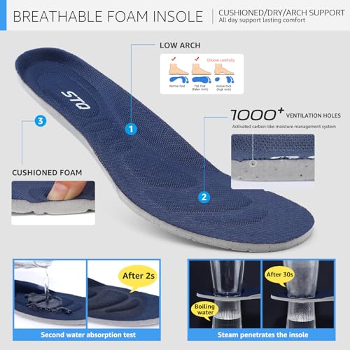 STQ Walking Shoes for Women Lightweight Slip on Comfort Sneakers with Arch Support Navy US 6