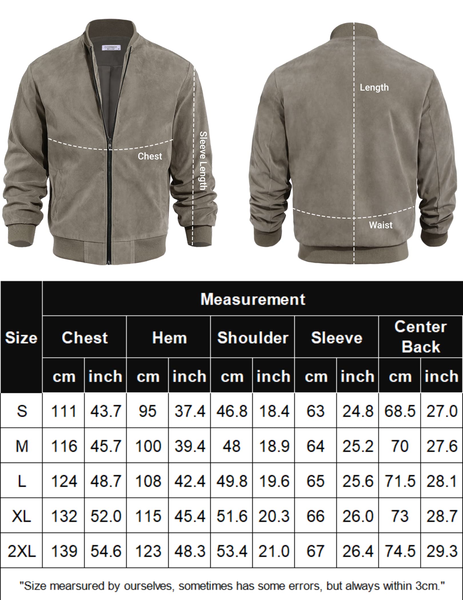 COOFANDY Mens Varsity Bomber Jacket Casual Lightweight Jackets Vintage Suede Coat