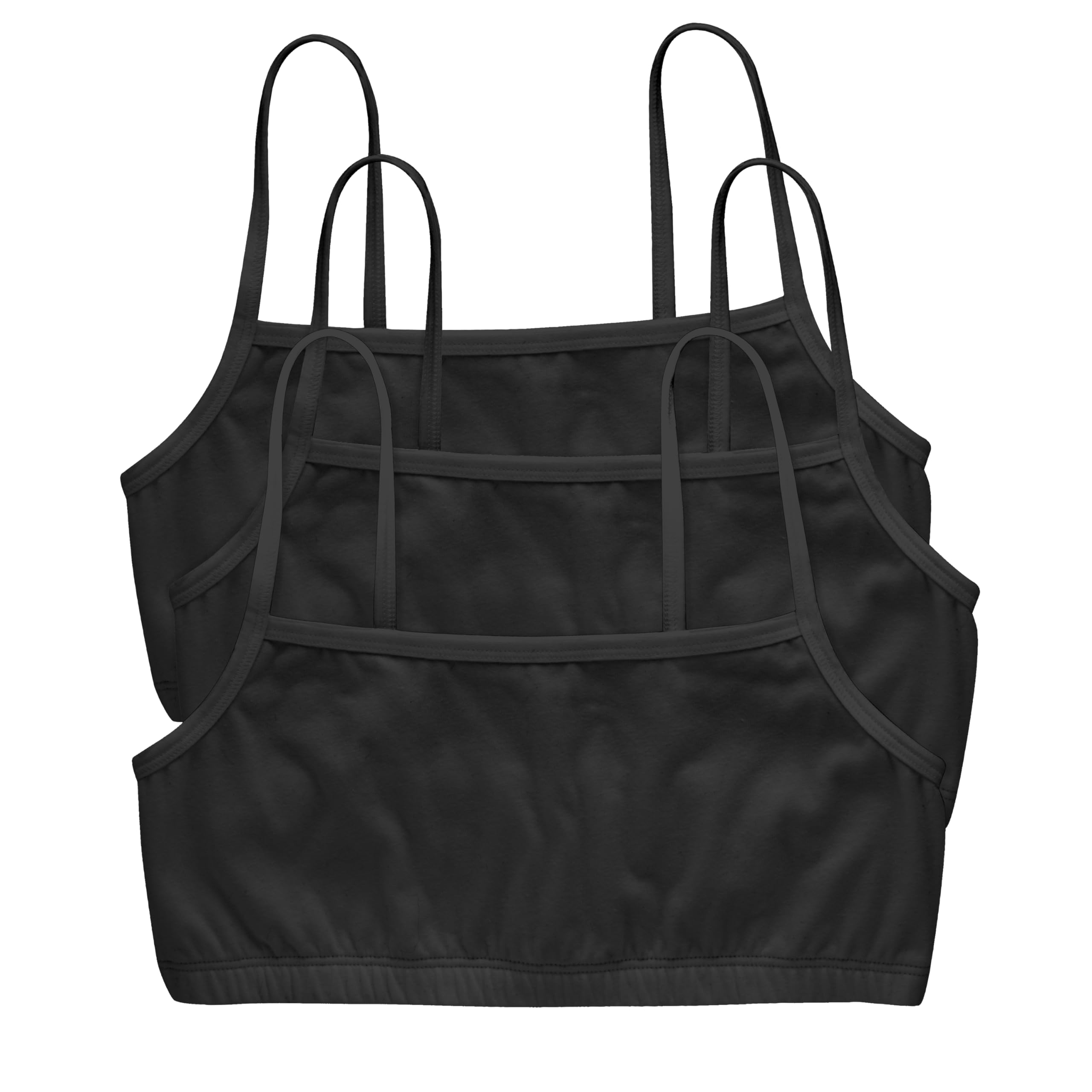 Hanes womens Cotton String Bralette, 3-pack Bra, 3 Pack - Black, X-Large US