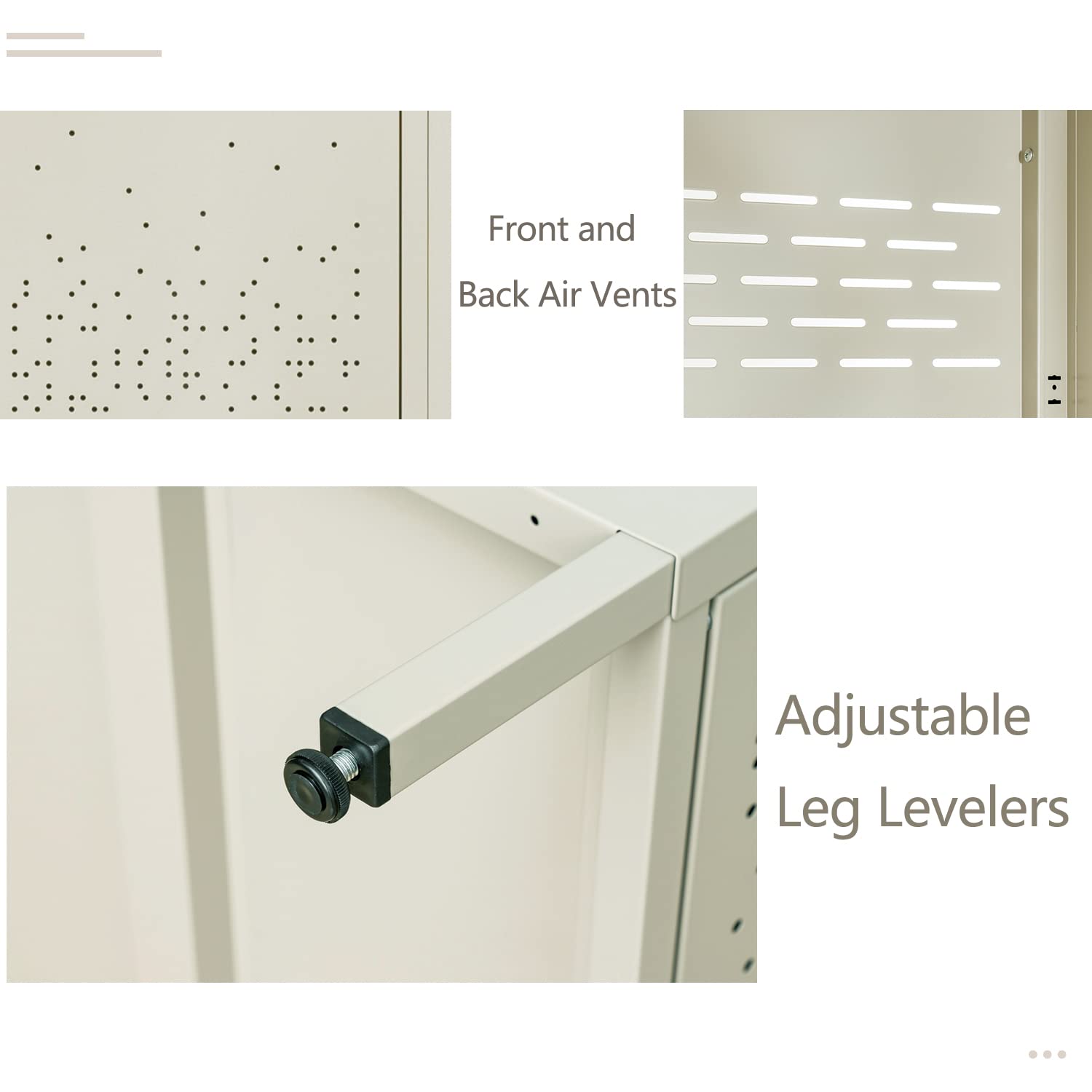 CJF Metal Storage Cabinet, Wardrobe Armoire Closet with Hanging Rod for Bedroom/Laundry Room