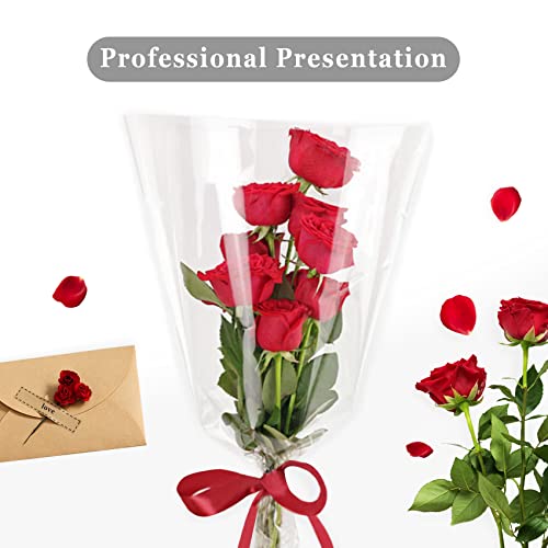 Yotelab Cellophane Wrap Roll,Cellophane Roll,31.5in x 200ft Clear Plastic Wrapping Paper To Wrap Gift Baskets