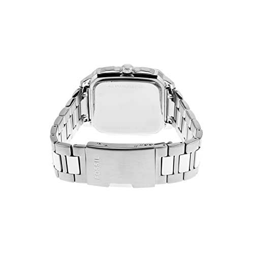 Fossil Men's Inscription Quartz Stainless Steel Three-Hand Watch, Color: Silver (Model: FS5933)
