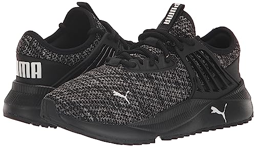 PUMA Men's Pacer Future Doubleknit Lace Up Fashion Sneaker Blk/Wht 9.5 Medium US
