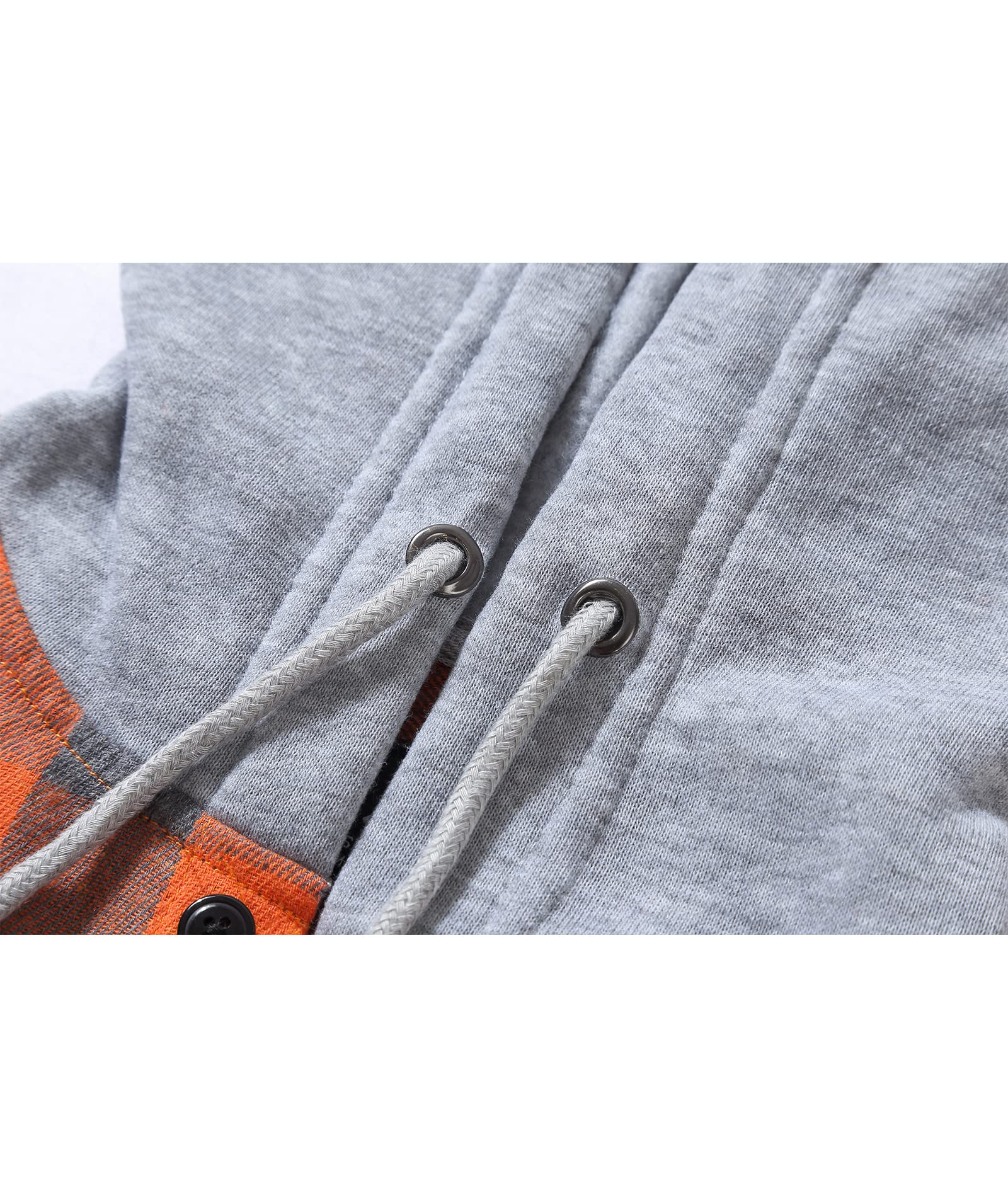 SCODI Mens Flannel Hoodie Shirt Casual Button Down Plaid Jacket Shirts Stylish Long Sleeve Shirts with Pocket Orange X-Large