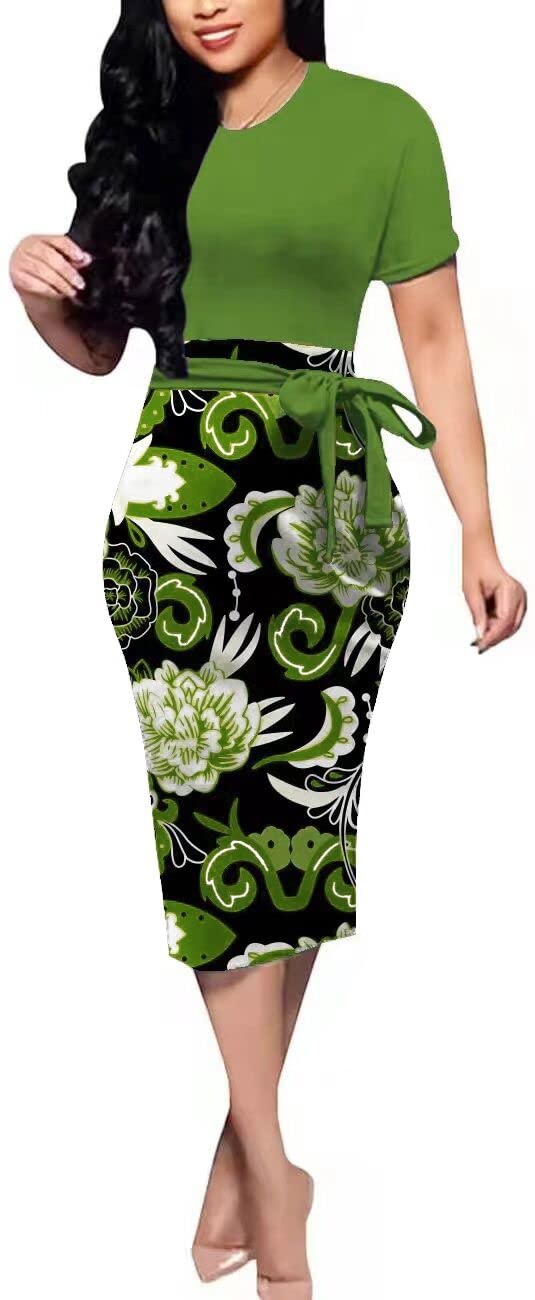 BOGURST Summer Dress for Women Mini Sexy Bodycon Party Dresses Green M