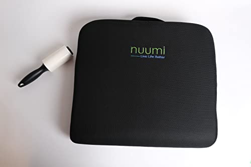 nuumi Extra Large Memory Foam Seat Cushion with Lint Roller for Easy Care, Washable Covers & Carry Handle - Comfort Cushion for Office, Car & Wheelchair - Improves Posture & Circulation