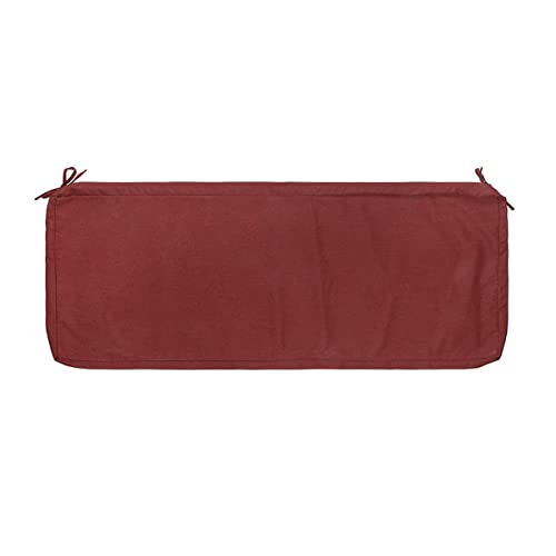 Outdoor Bench Cushion Cover 42 x18 x 3 inch,Waterproof with Zipper&Ties,Fade-Resistant Slipcover,Patio Porch Swing Cushion Cover Replacement Only,No Insert(Dark Red)