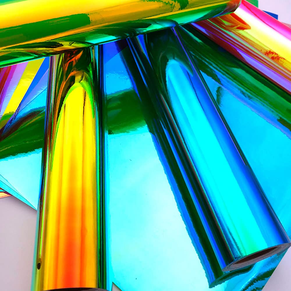 ASENDIWAY Holographic Rainbow Chrome Car Adhesive Vinyl Wrap Gloss Decal Sticker Film Sheet Air Bubble Free DIY Vinyl
