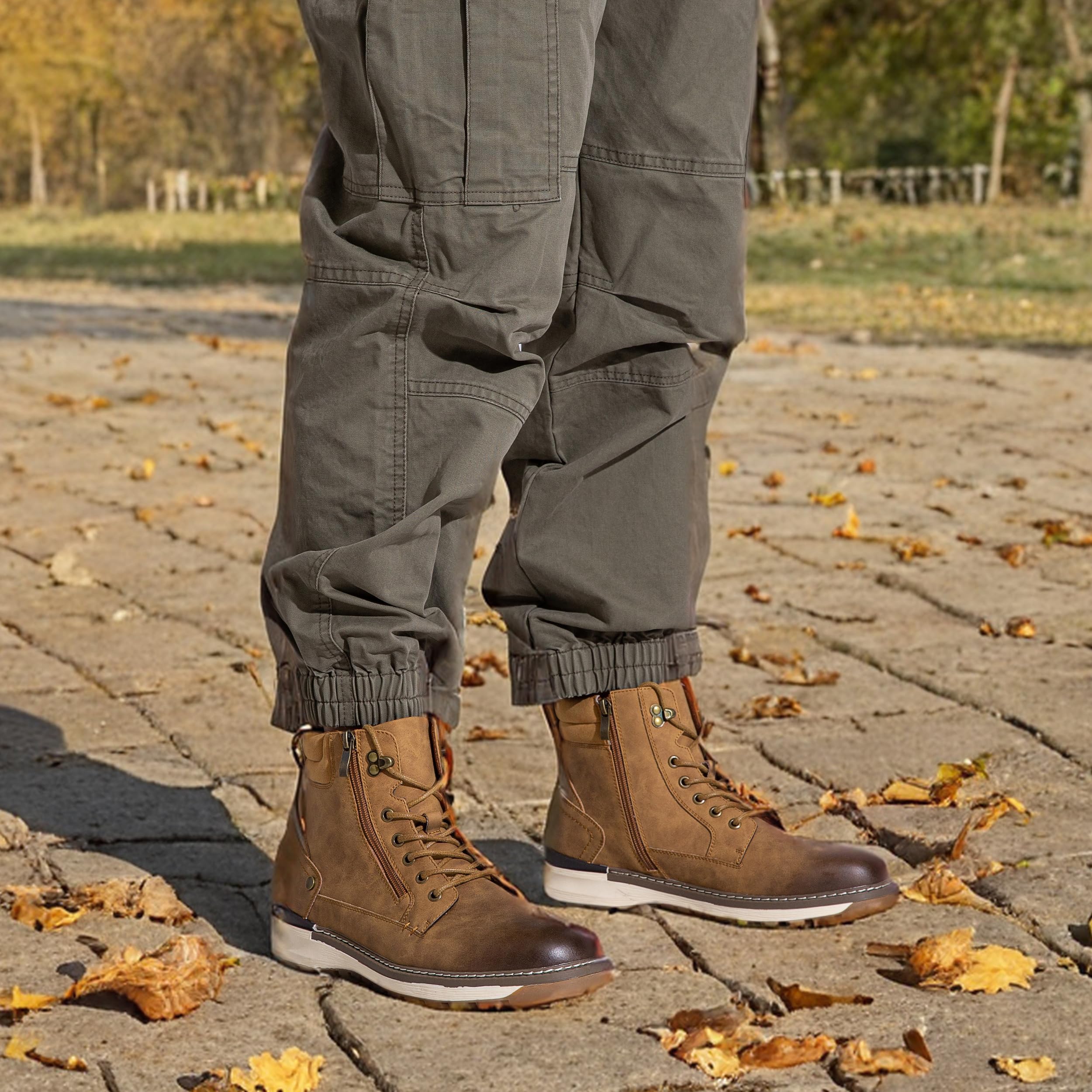 Vostey Boots for Men Comfortable Casual Chukka Mens boot(BMY8051 brown 10.5)