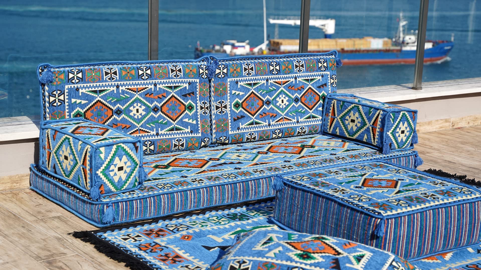 Oriental Floor Couch, Custom Sofa Cover, Arabic Furniture, Arabic Majlis, Arabic Jalsah, Loveseat, Medtitation Yoga Sofas, Sleeper Sofa, Outdoor Sofa (Sofa Full Set, 4'' Thickness (10 cm))