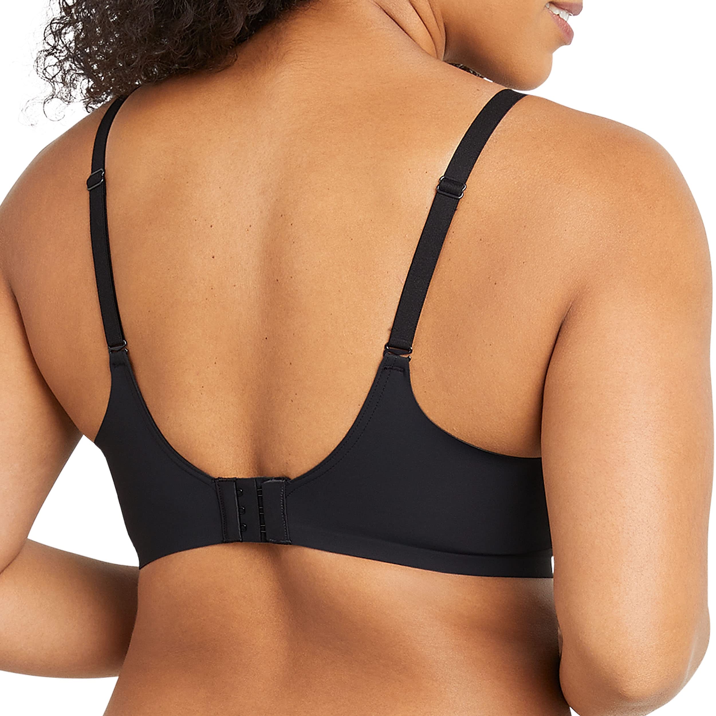 Maidenform Women's One Fab Fit Wireless Demi Bra with Convertible Straps and Lightly Lined Cups, Black, 32DD