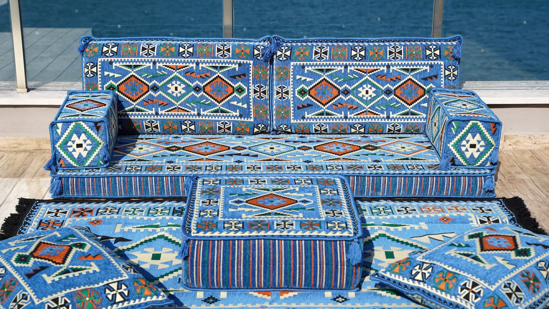 Oriental Floor Couch, Custom Sofa Cover, Arabic Furniture, Arabic Majlis, Arabic Jalsah, Loveseat, Medtitation Yoga Sofas, Sleeper Sofa, Outdoor Sofa (Sofa Full Set, 4'' Thickness (10 cm))