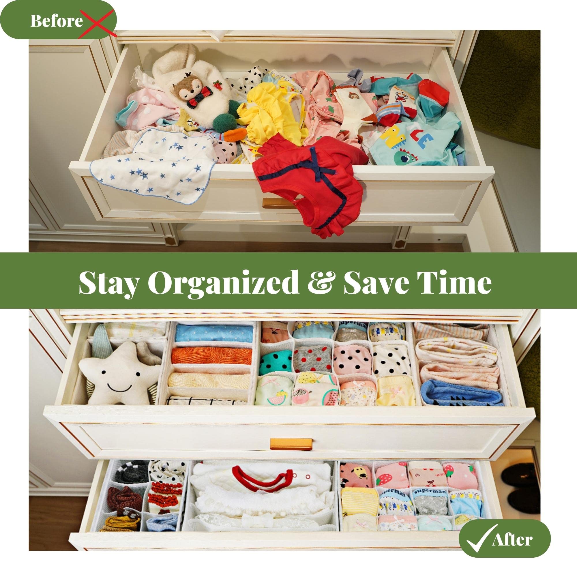 Drawer Organizer (Gray and white)