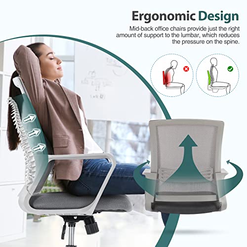 SMUG, Ergonomic Tall Standing Desk Adjustable Foot Ring Drafting Stool Counter Height Office Chairs, Grey