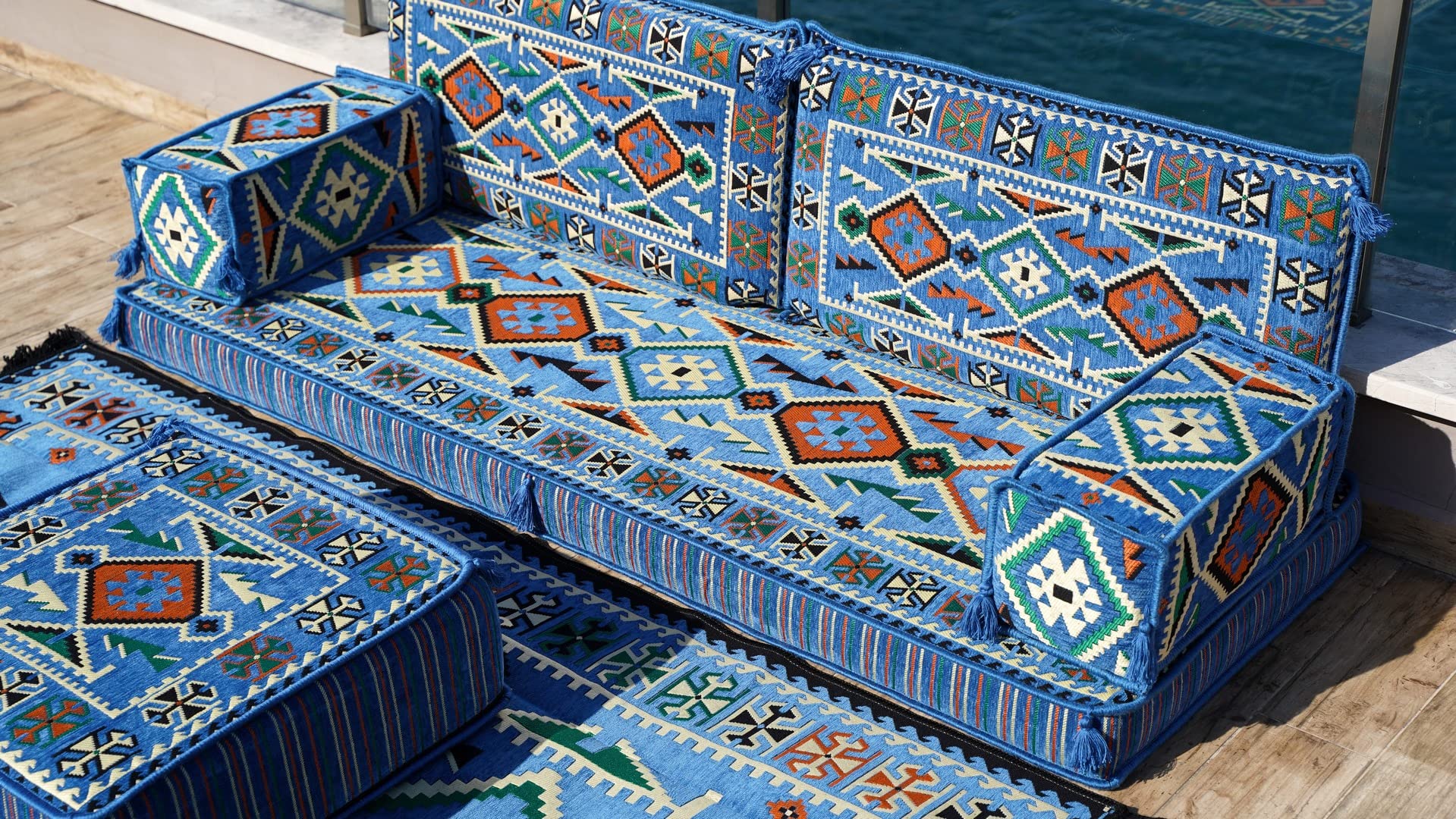 Oriental Floor Couch, Custom Sofa Cover, Arabic Furniture, Arabic Majlis, Arabic Jalsah, Loveseat, Medtitation Yoga Sofas, Sleeper Sofa, Outdoor Sofa (Sofa Full Set, 4'' Thickness (10 cm))