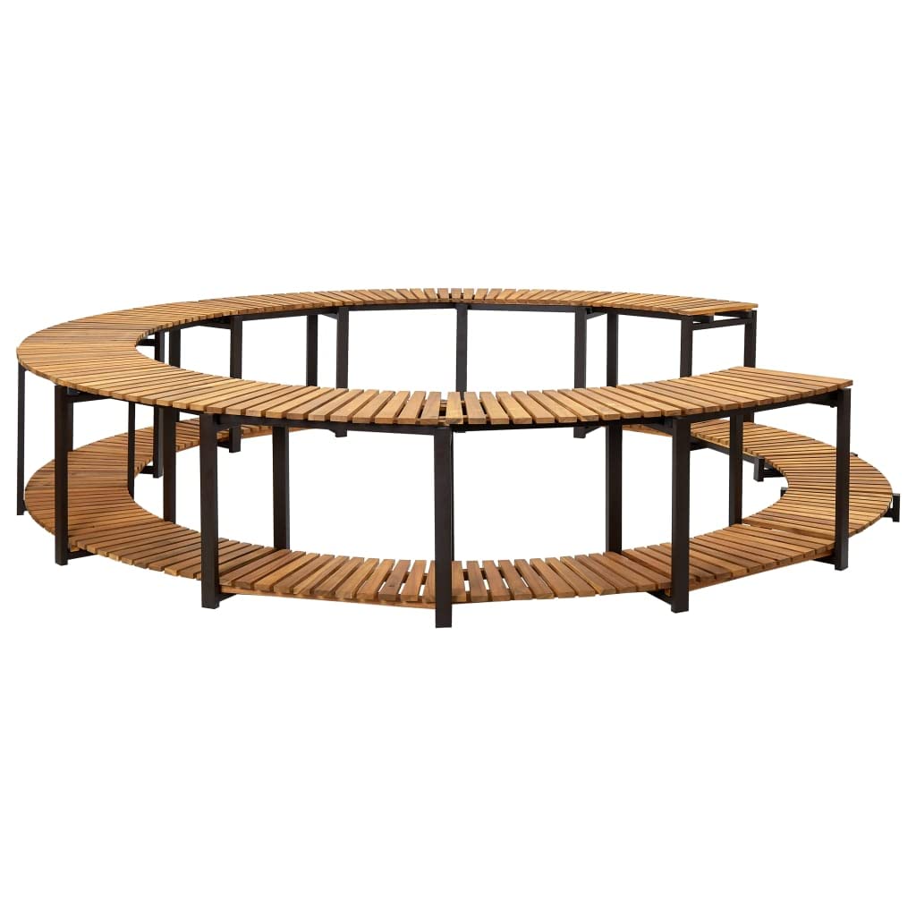 FAMIROSA Spa Surround Solid Acacia Wood Outdoor Massage Hot Tub Frame for Garden, Backyard, Patio Indoor Outdoor Use 107.5" x 20.9" (Diameter x H)