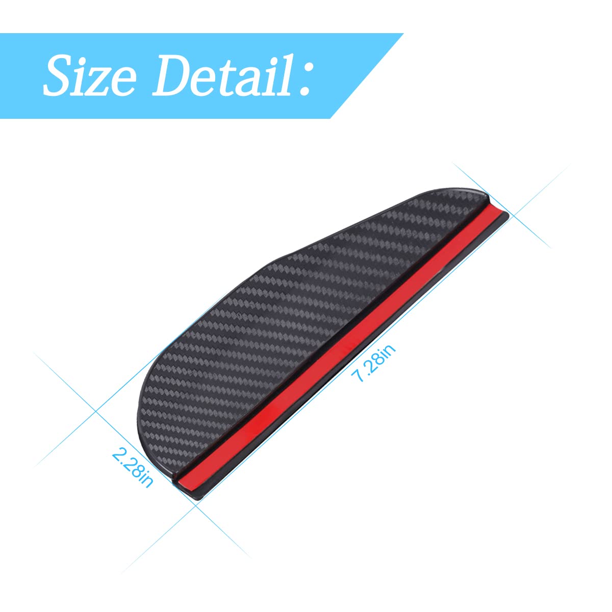 Blilo 2PCS Smoke Visor Guards for Car Side Mirrors - Waterproof Carbon Fiber Auto Rain Eyebrows for Cars, Trucks and SUVs - Universal Fit (Black)