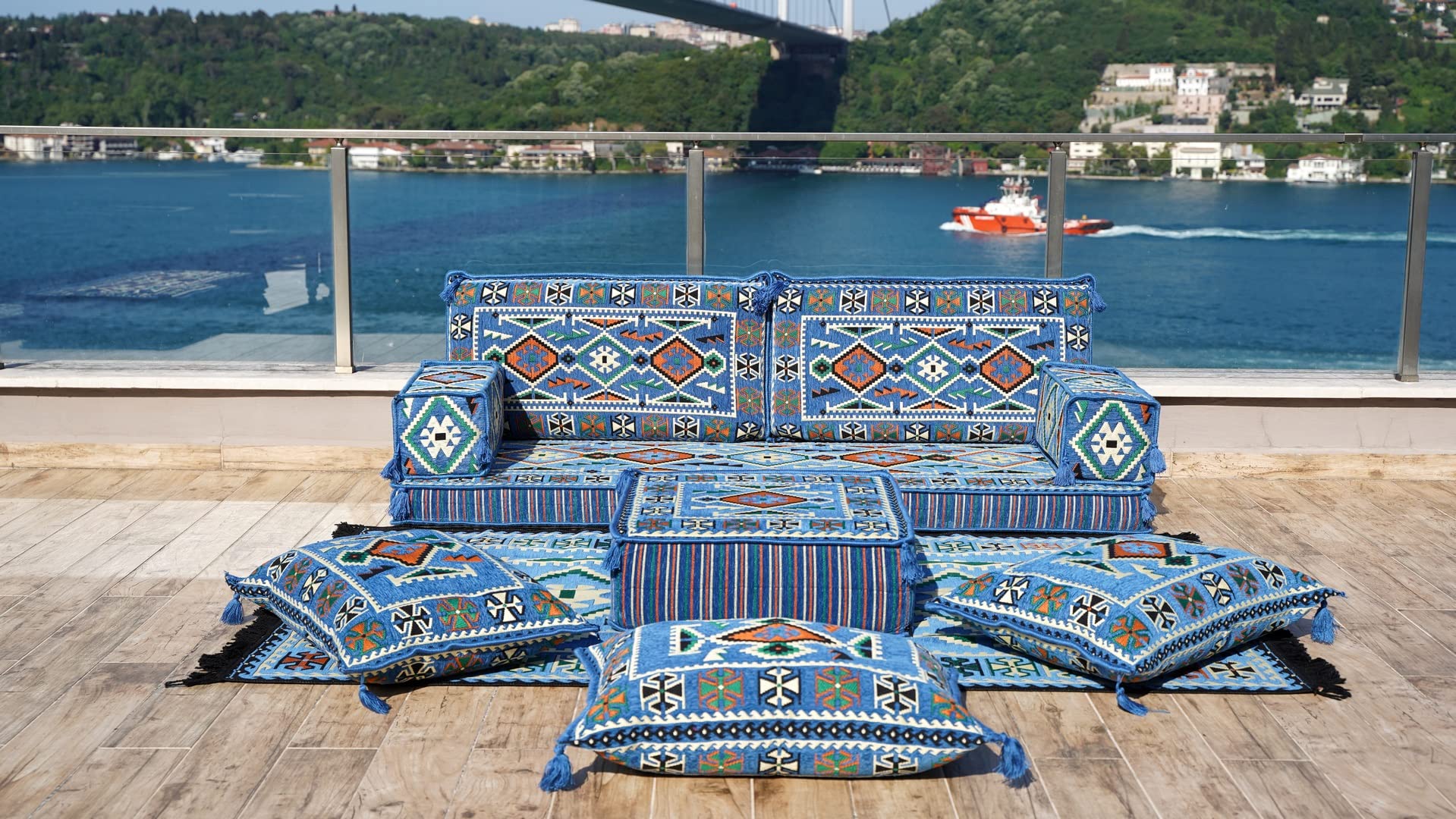 Oriental Floor Couch, Custom Sofa Cover, Arabic Furniture, Arabic Majlis, Arabic Jalsah, Loveseat, Medtitation Yoga Sofas, Sleeper Sofa, Outdoor Sofa (Sofa Full Set, 4'' Thickness (10 cm))