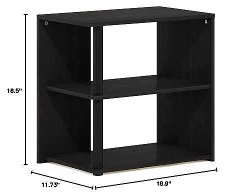 Furinno Romain 2-Tier End Table, Espresso/Black