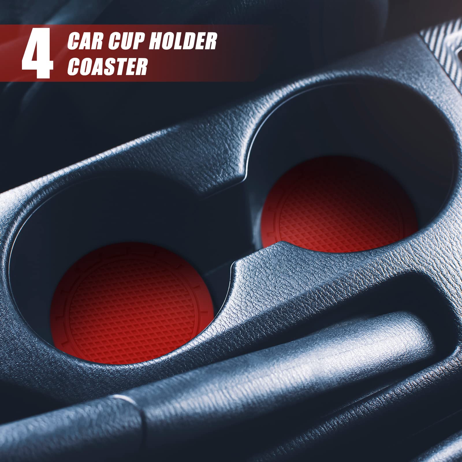 25 Pack Interior Car Accessories, 32 Feet Car Interior Moulding Trim, 20 Car Vent Trim Strips and 4 Car Cup Holder Decorative Filler Insert Strip Auto Non Slip Insert with Scraper (Red)