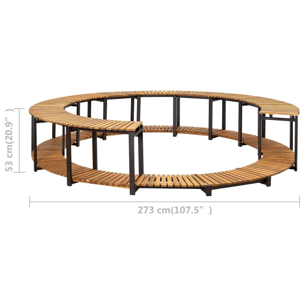 FAMIROSA Spa Surround Solid Acacia Wood Outdoor Massage Hot Tub Frame for Garden, Backyard, Patio Indoor Outdoor Use 107.5" x 20.9" (Diameter x H)