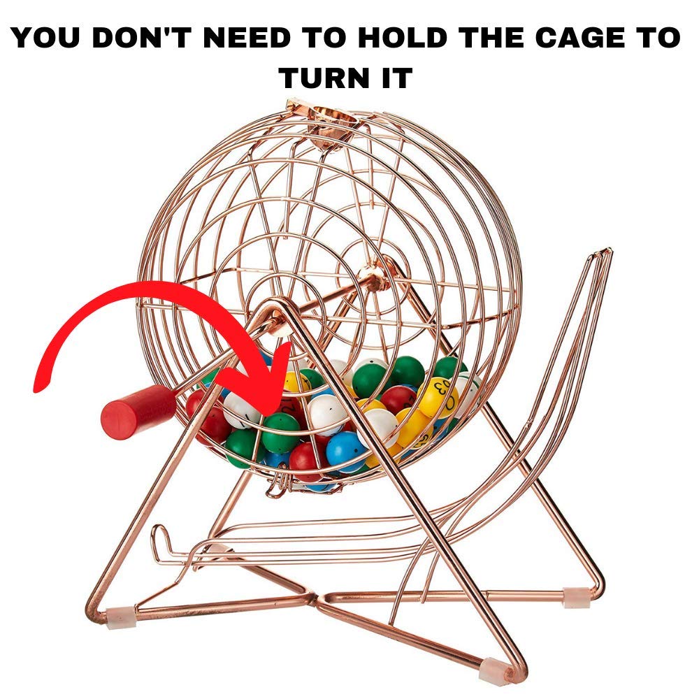 MR CHIPS 50 Easy Read Shutter Slide Bingo Cards with Cage, Everlasting Balls and Master Board