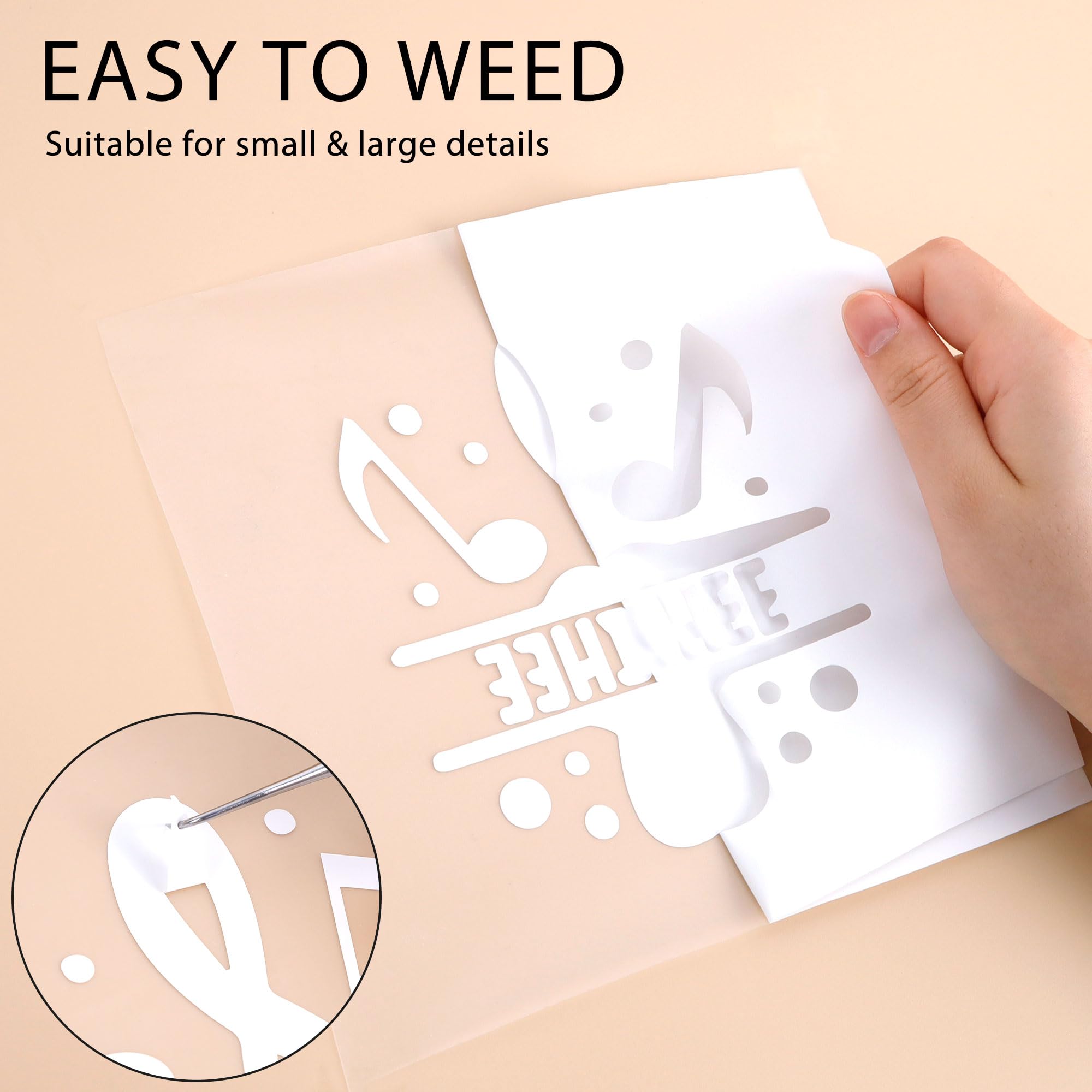 HTVVETUR White HTV Iron on Vinyl 12Inch by 35ft Heat Transfer Vinyl for T-Shirt HTV Rolls for All Cutter Machine - Easy to Cut & Weed (35ft, White)
