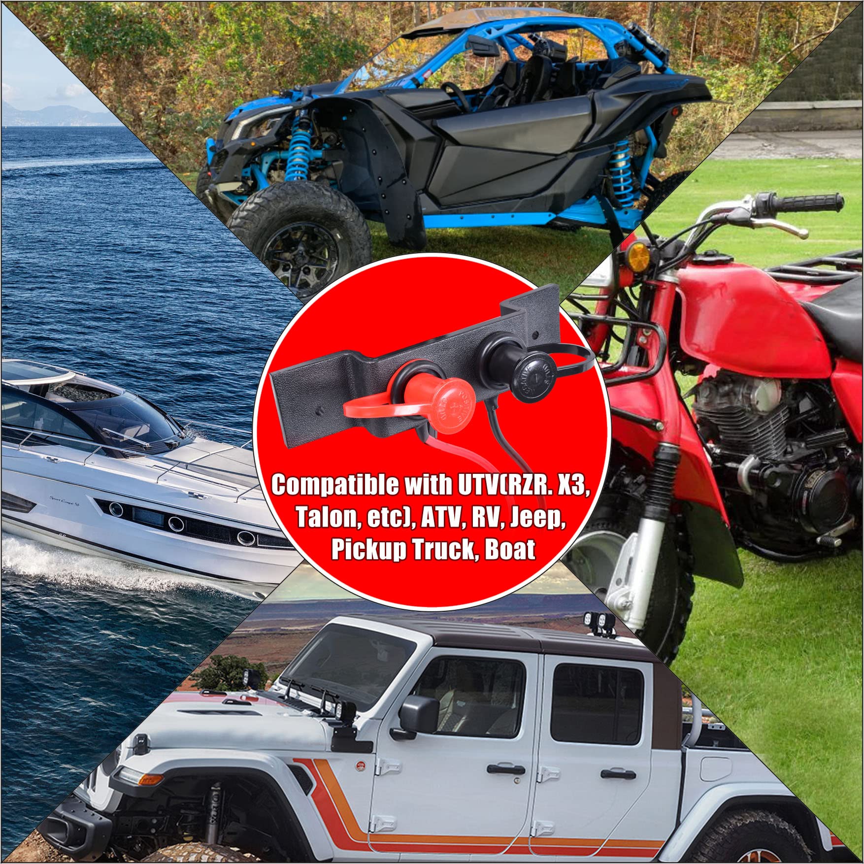 Goldfire UTV Battery Jump Post Starter for Can Am X3, Jump Start Terminals Relocation Kit Remote Battery Charging Tool Jumper Terminals Work for UTV ATV Car Trucks RV Tractor Mower Diesel Boat