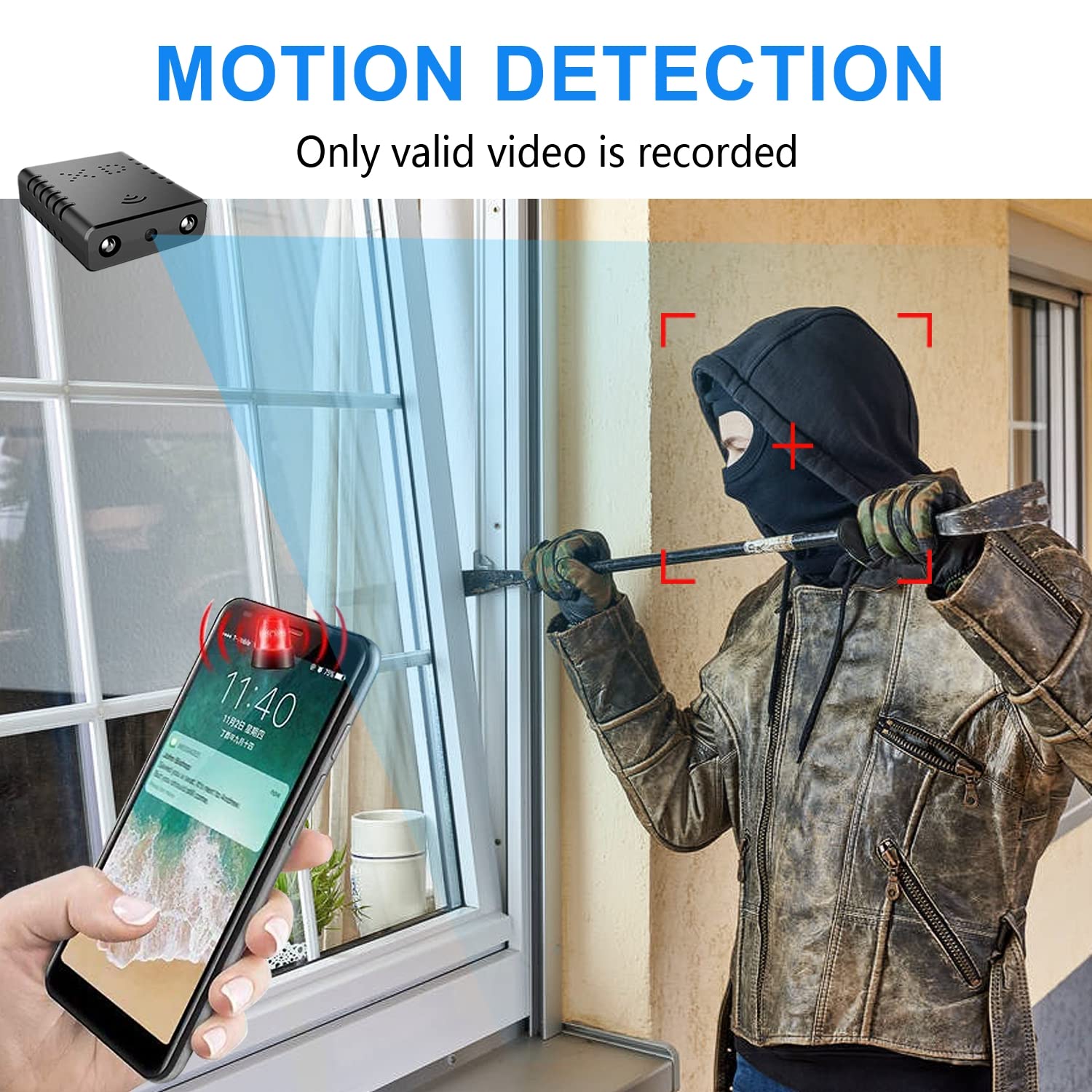 Smallest Wireless Spy Camera,WiFi Spy Camera, 1080P Remote Camera,Portable IP Camera,Nanny Cam,Baby Monitor with Upgraded Night Vision,Motion Detection,Cloud Storage for Security with iOS Android APP