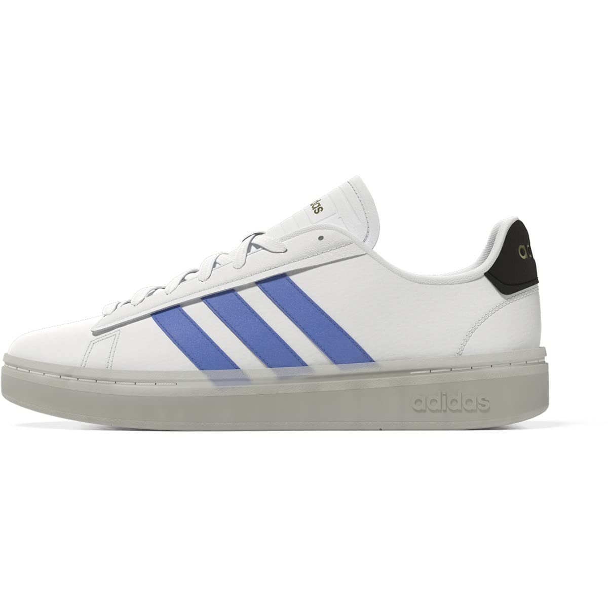 adidas Women's Grand Court Alpha Sneaker, White/Blue Fusion/Black, 9