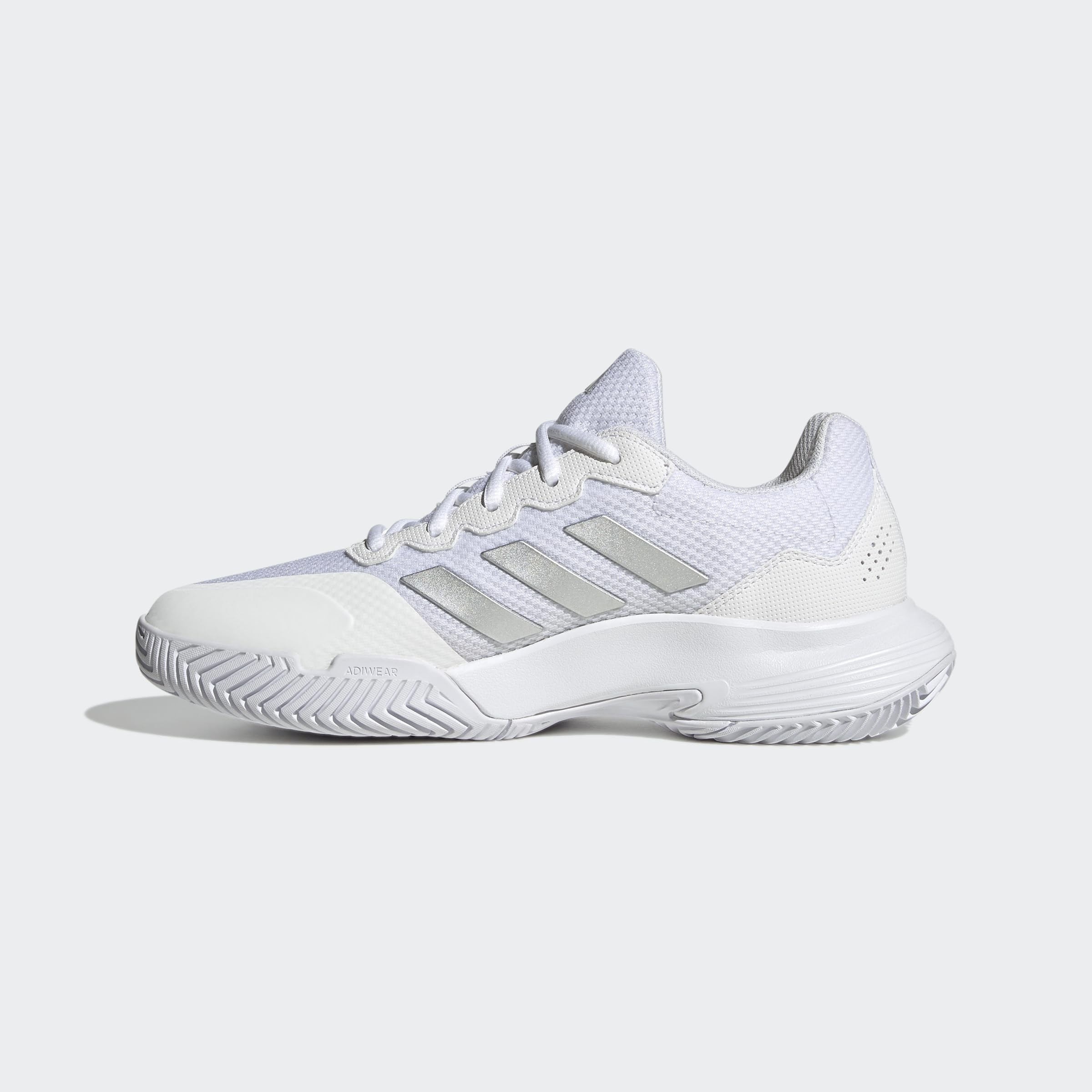 adidas Women's GameCourt 2 Sneaker, White/Silver Metallic/White, 7