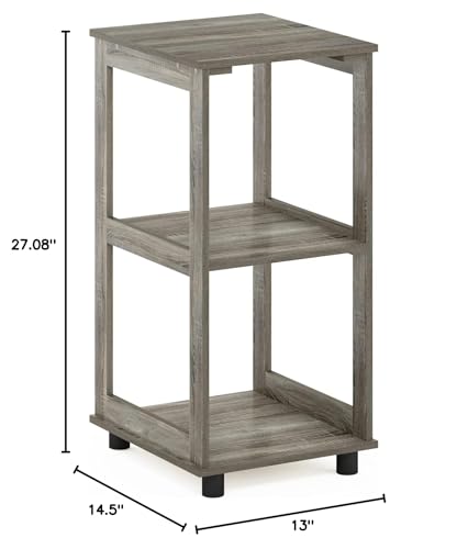 Furinno Romain 2-Tier Tall End Table, French Oak