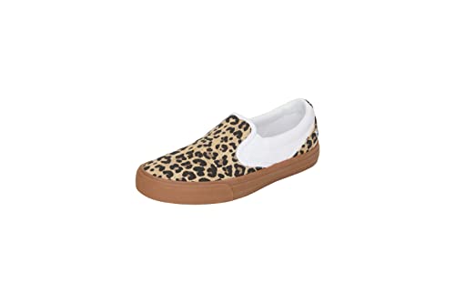 Hurley Women's Kayo Canvas Sneakers, Leopard/White, 8