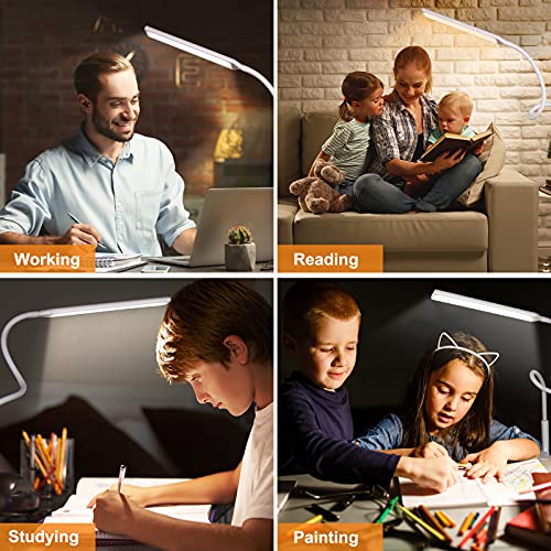 LED Desk Lamp, YOTUTUN Swing Arm Table Lamp with Clamp, Flexible Gooseneck Task Lamp, Eye-Caring Architect Desk Light, 3 Modes 10 Brightness Levels, Memory Function Desk Lamps for Home Office, 10W