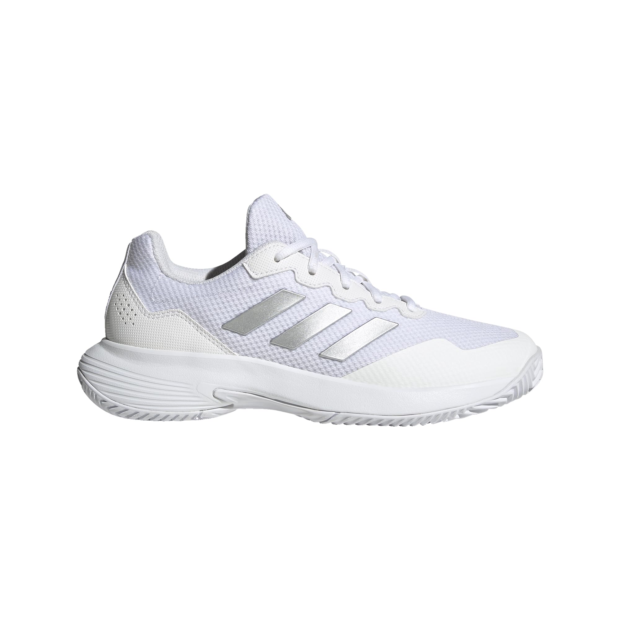 adidas Women's GameCourt 2 Sneaker, White/Silver Metallic/White, 7