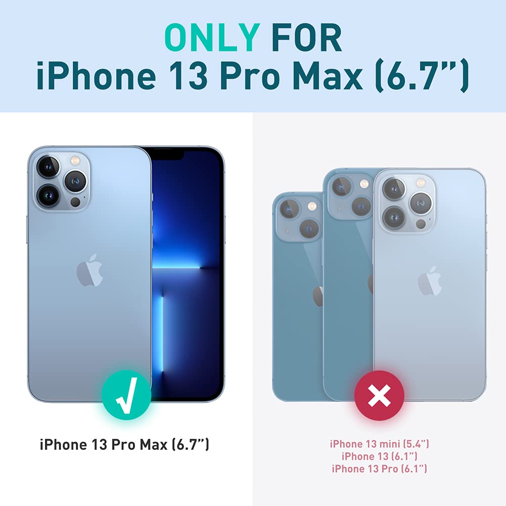 i-Blason Ares for iPhone 13 Pro Max Case 6.7 inch [Built-in Screen Protector] [Military-Grade Protection] Clear Full-Body Shockproof Rugged Bumper Phone Case for iPhone 13 Pro Max (Alpine Green)