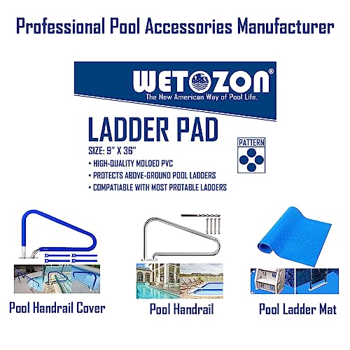 WETOZON Swimming Pool Ladder Mat for Above Ground Pools - 16" x 36" Pool Ladder Pad for Swimming Pool w/Non-Slip Texture Protective Pool Ladder Mat for Above Ground Pool Bunk Bed Ladder Pads (Willow)