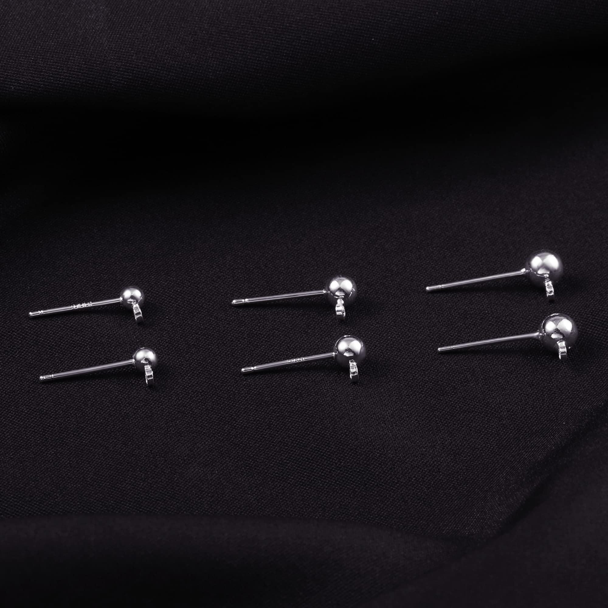 Post Earrings for Jewelry Making 18 Pcs Ball(3/4/5mm) Post Earring Stud with Closed Loop 22 Pcs Butterfly Earrings Replacements for DIY Jewelry Making Findings