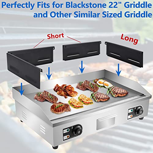 GasSaf 5022 Wind Guards for Blackstone 22" Griddle and Other Griddle, Set of 4 PCS Black Durable Windproof Wind Screen for Outdoor Cooking