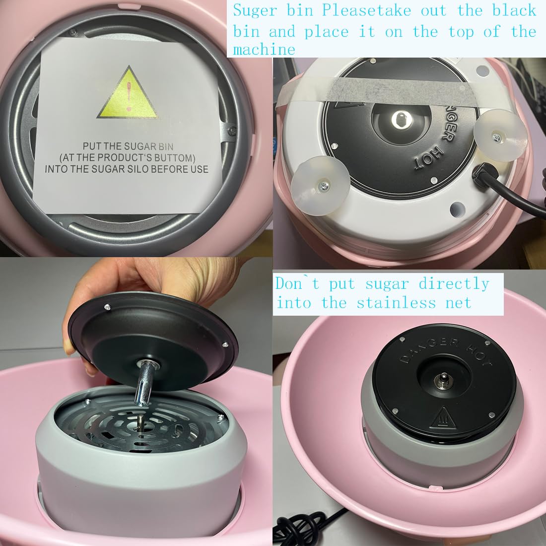 Cotton Candy Machine for Kids, Candy Floss Machine, Portable Mini Electric Cotton Candy Maker for Home Birthday Family Party Christmas Gift, Includes 10 Bamboo Sticks & Sugar Scoop