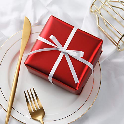 RUSPEPA Red Metallic Wrapping Paper - Solid Color Matte Paper Perfect for Wedding, Birthday, Christmas, Baby Shower - 30 Inches x 100 Feet