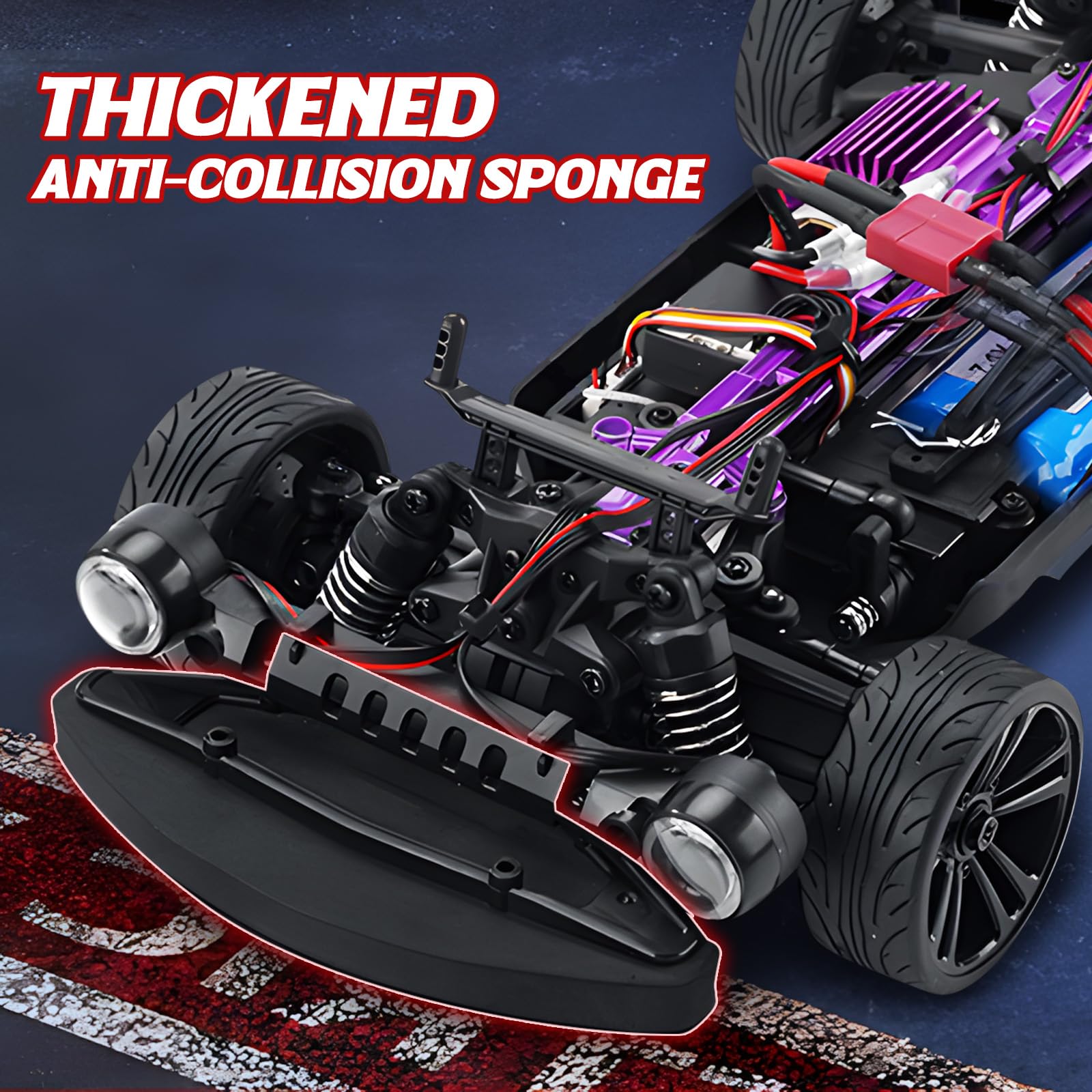 Desdoni RC Drift Car Full Proportional RTR Remote Control Car 1/16 Scale 38KM/H Fast 4WD RC Car 2.4Ghz with 6 Modes of Light 2Pcs Rechargeable Batteries Racing for Boys and Adults Gift