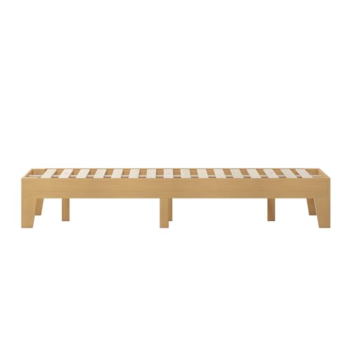 Flash Furniture Evelyn Wooden Platform Bed - Natural Pine Finish - Full - Wooden Slat Support - No Box Spring Required - Easy Assembly